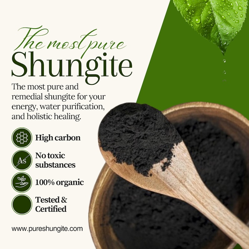 Pure Shungite, Purified and Certified Karelian Shungite, Extra Fine ...