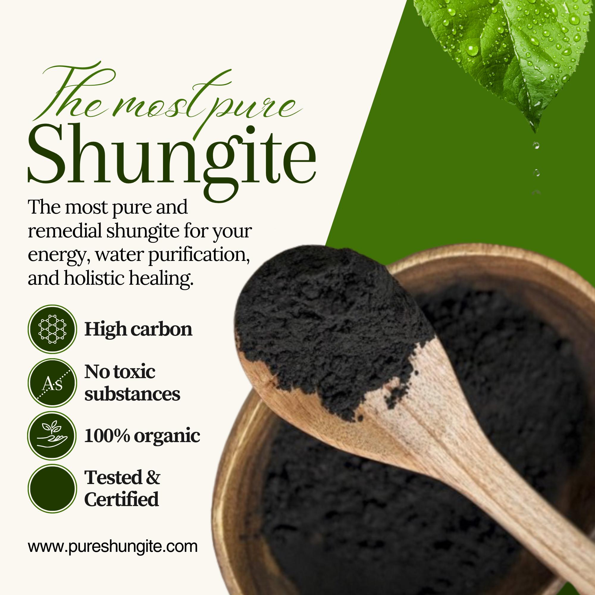 Pure Shungite, Purified and Certified Karelian Shungite, Extra Fine ...