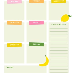 Customizable Weekly Meal Plan Instant Download Ready for Print - Etsy