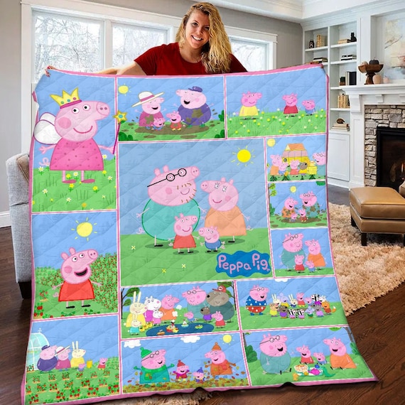 Personalized Peppa Pig Quilt Peppa Pig Fleece Blanket - Etsy Norway
