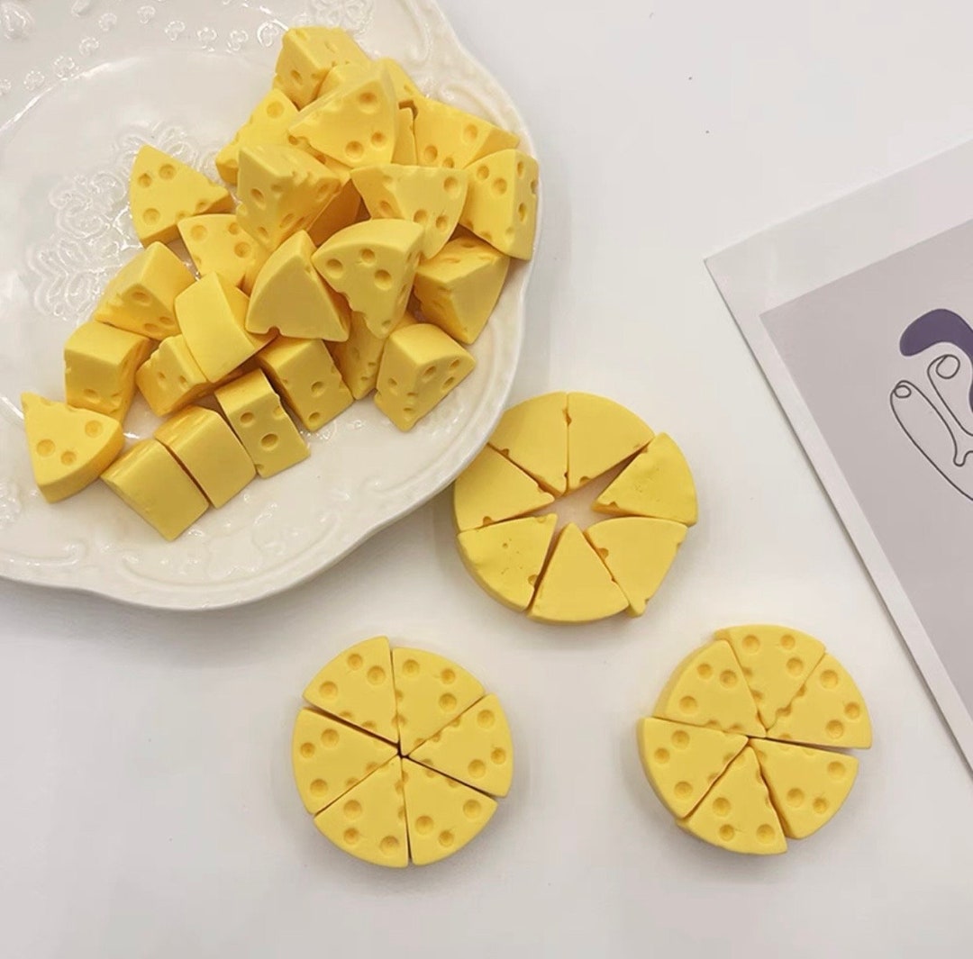 5pcs/lot Kawaii Mini Cheese Fake Food Miniature Accessories Flat Back ...