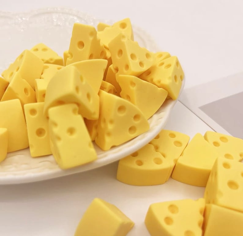 5pcs/lot Kawaii Mini Cheese Fake Food Miniature Accessories Flat Back ...