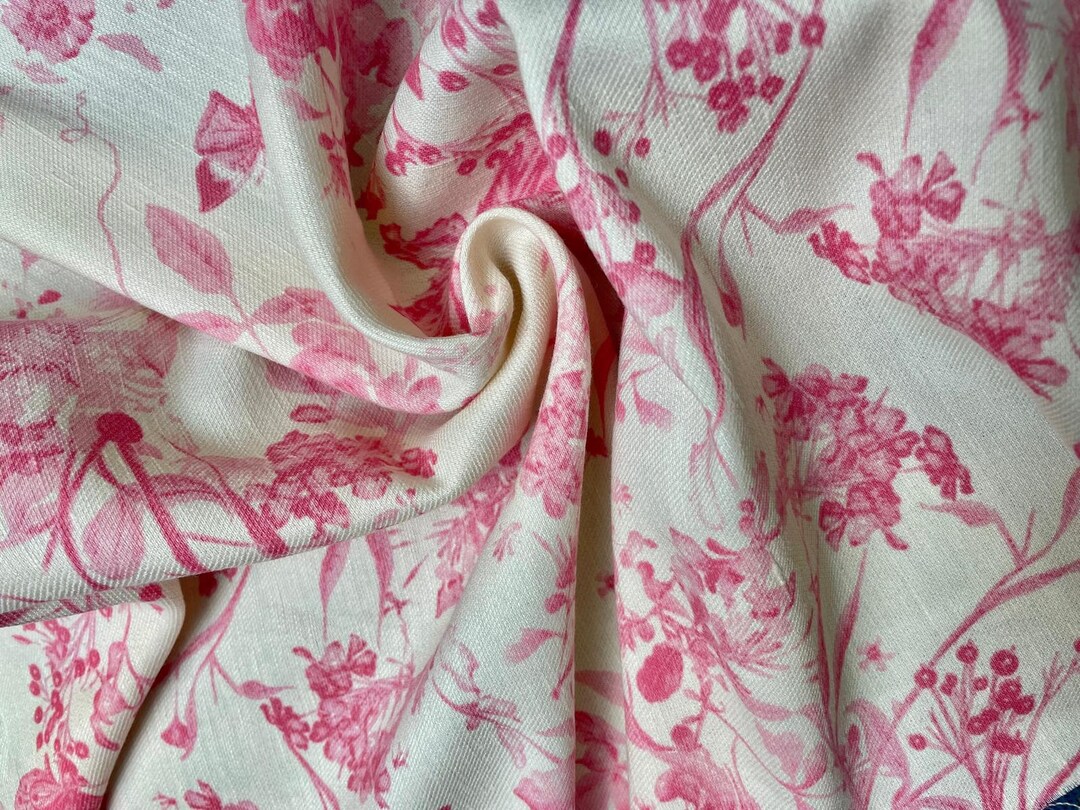 Pink Linen Fabric, Linen by the Meter Cut to Size, Linen for Clothing ...