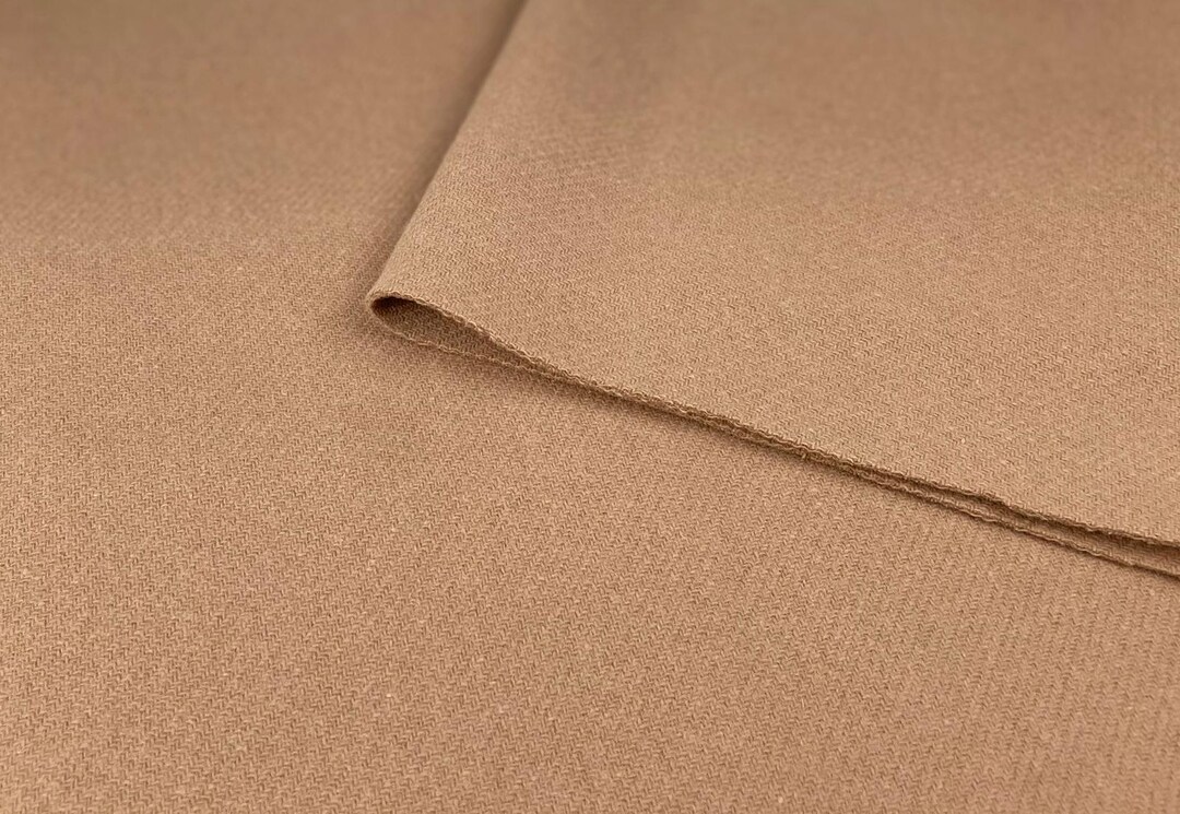 Brown Wool Fabric, Fabric by the Meter Cut to Size, Ideal for Coats or ...