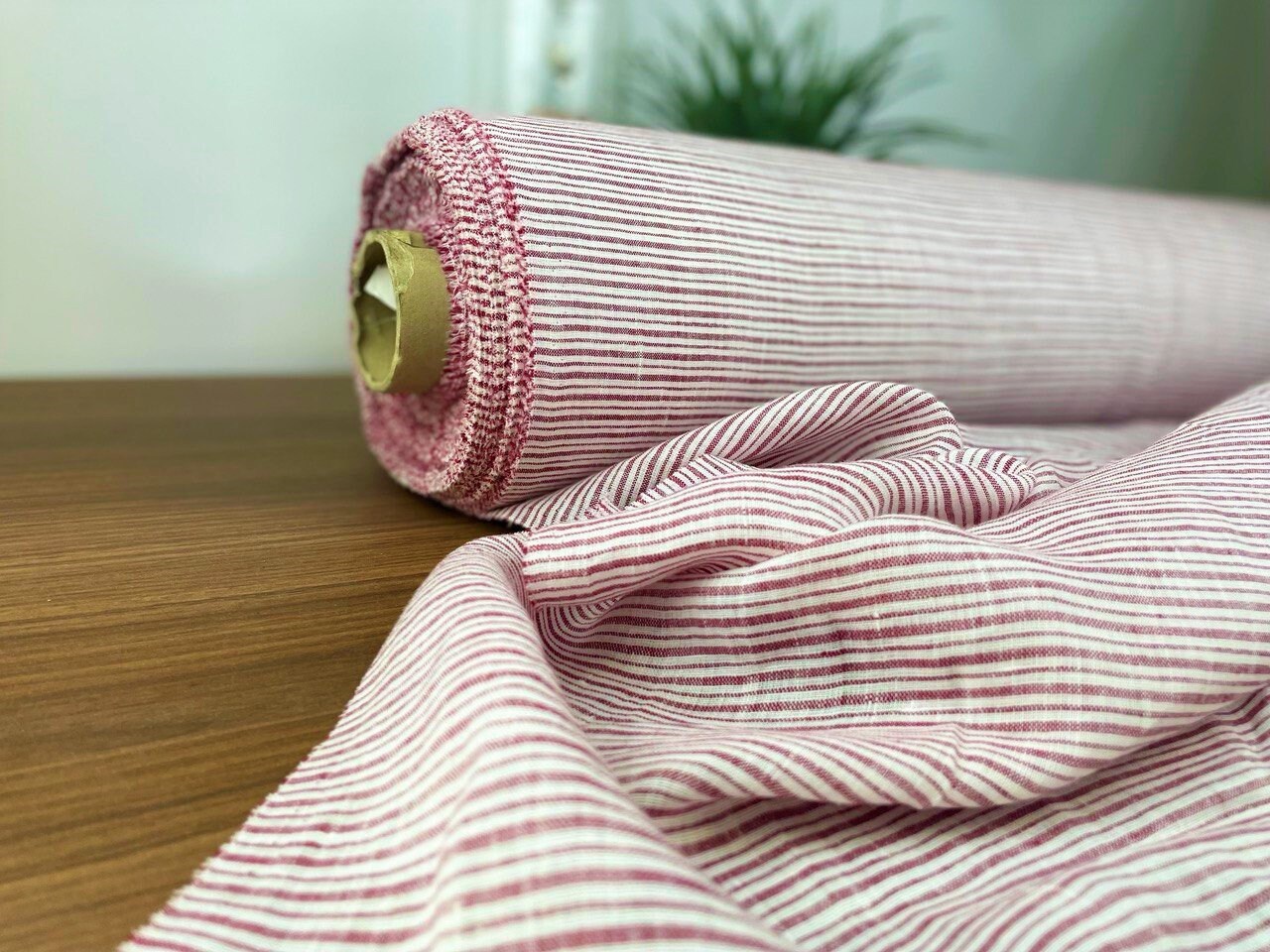 100% Red Linen Fabric, Linen by the Meter Cut to Size, Linen for ...