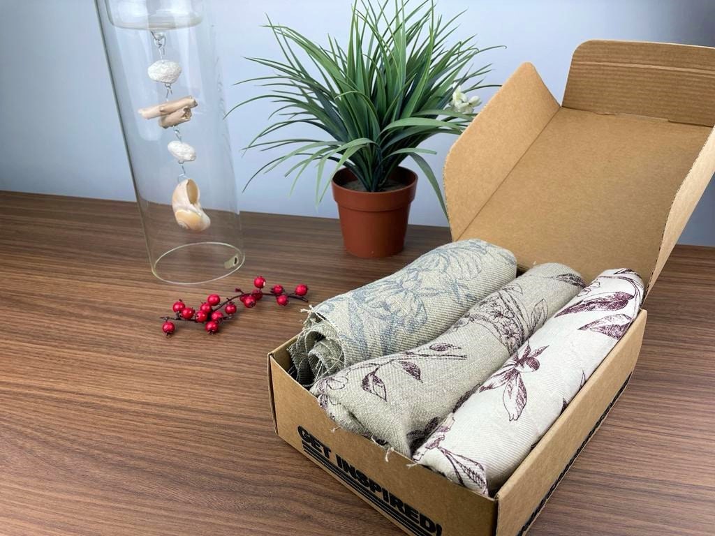 PINK FANTASY Bundle of 100% Linen Fabric Bundles, Ideal for Craft or ...