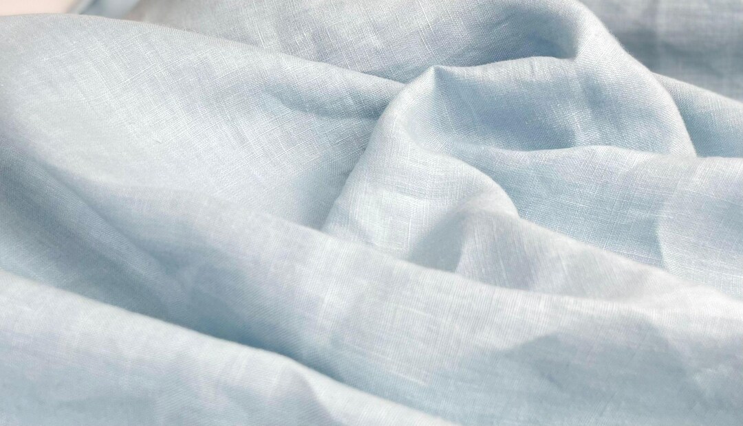 100% Light Blue Linen Fabric, Linen by the Meter Cut to Measure, Linen ...