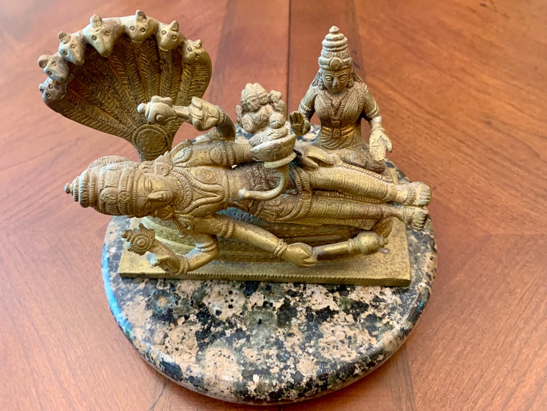 Bronze Indian Sculpture "vishnu in Cosmic Sleep" - Etsy