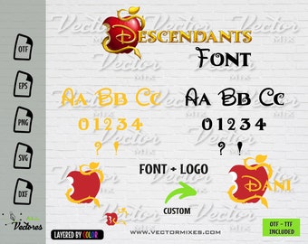Descendants Font Silhouette - Etsy