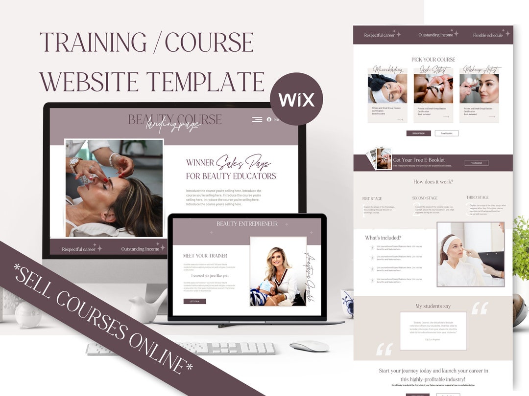 Course Website Template, Online Course Landing Page, Beauty Trainer ...