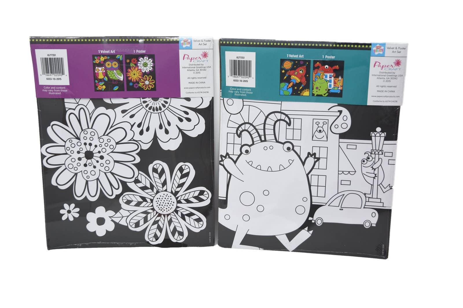 Kids Create - Velvet & Poster Art Set Includes 1 Velvet Art 8 Inches by ...