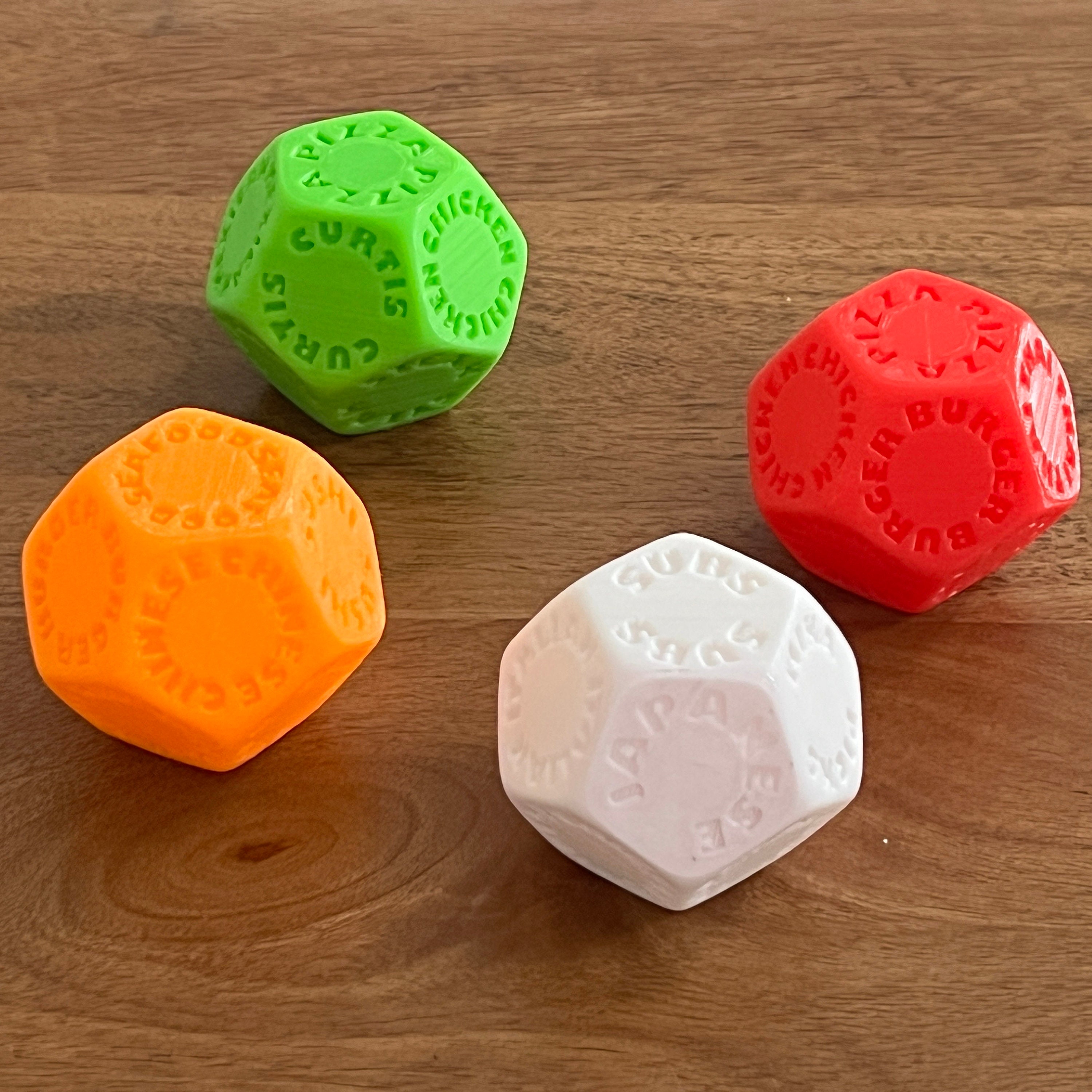 Food Takeout Dice Large 3D Printed 2 12-sided - Etsy