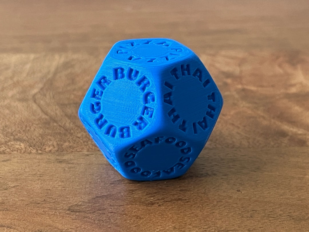 Decision Dice! Large Personalized 3D Printed 2" - 12-sided - You Decide ...