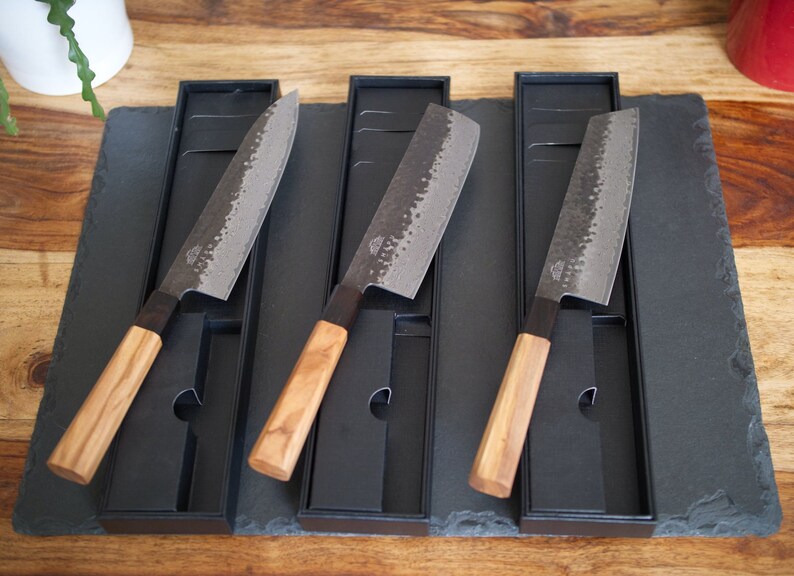 Shapu Knives Olive Wood Handle 3 Piece Set - Etsy