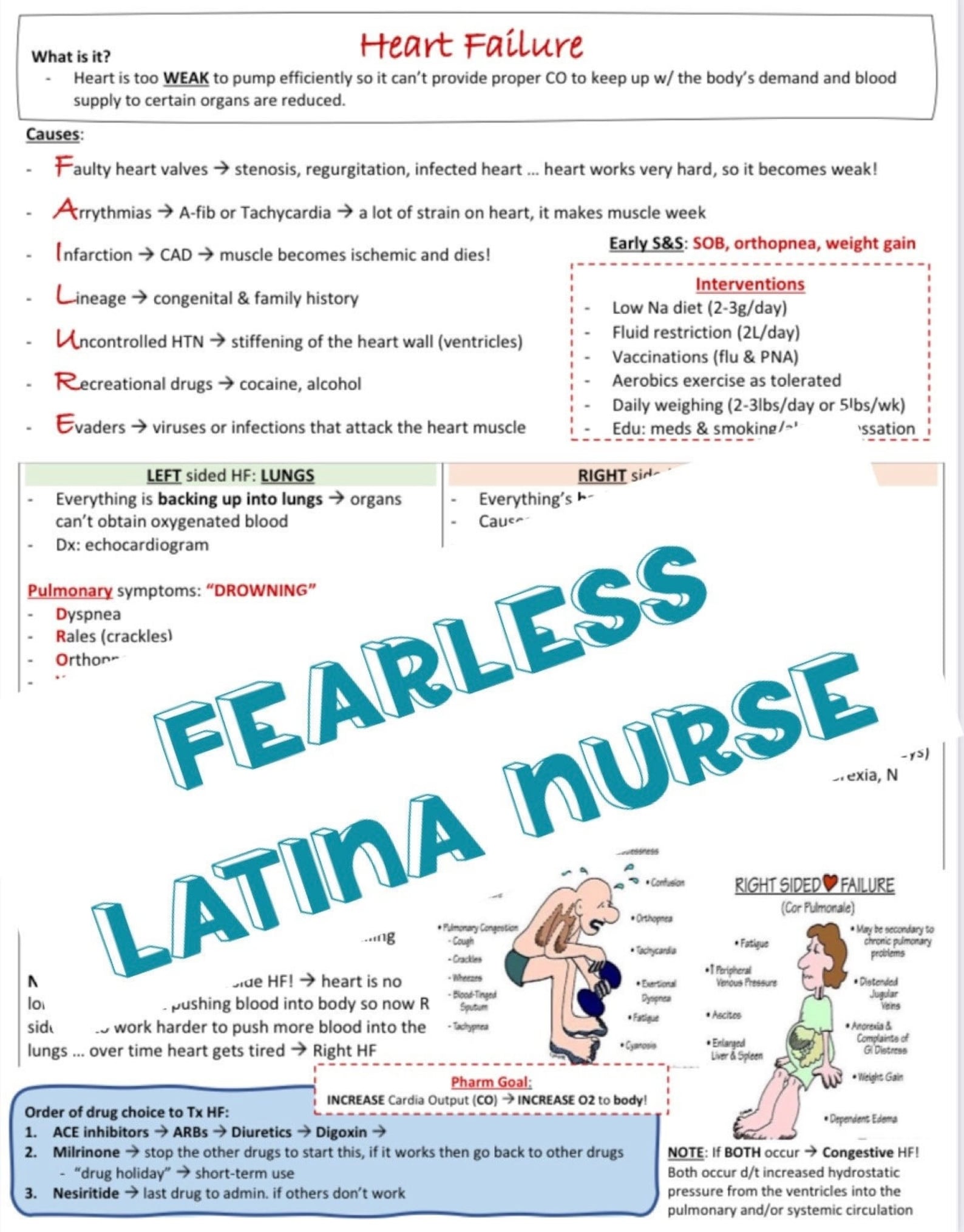 Heart Failure Cheat Sheet - Etsy