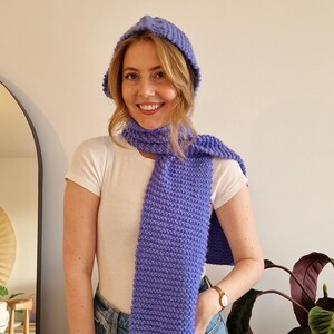 Simple Hooded Scarf Scandi Style Knitting Pattern - Etsy