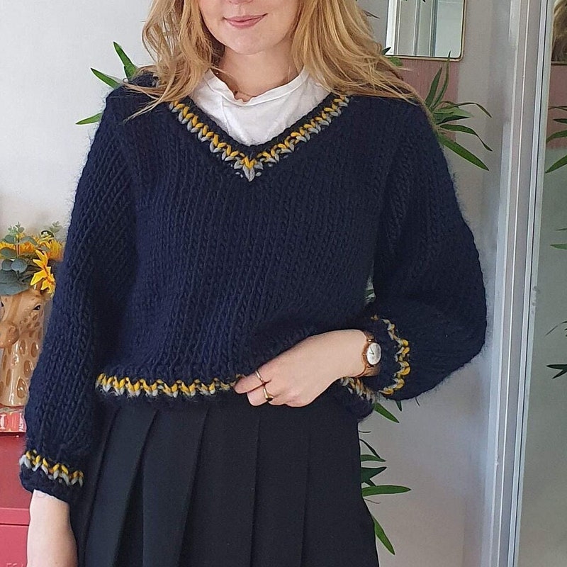 College V Neck Sweater - Etsy