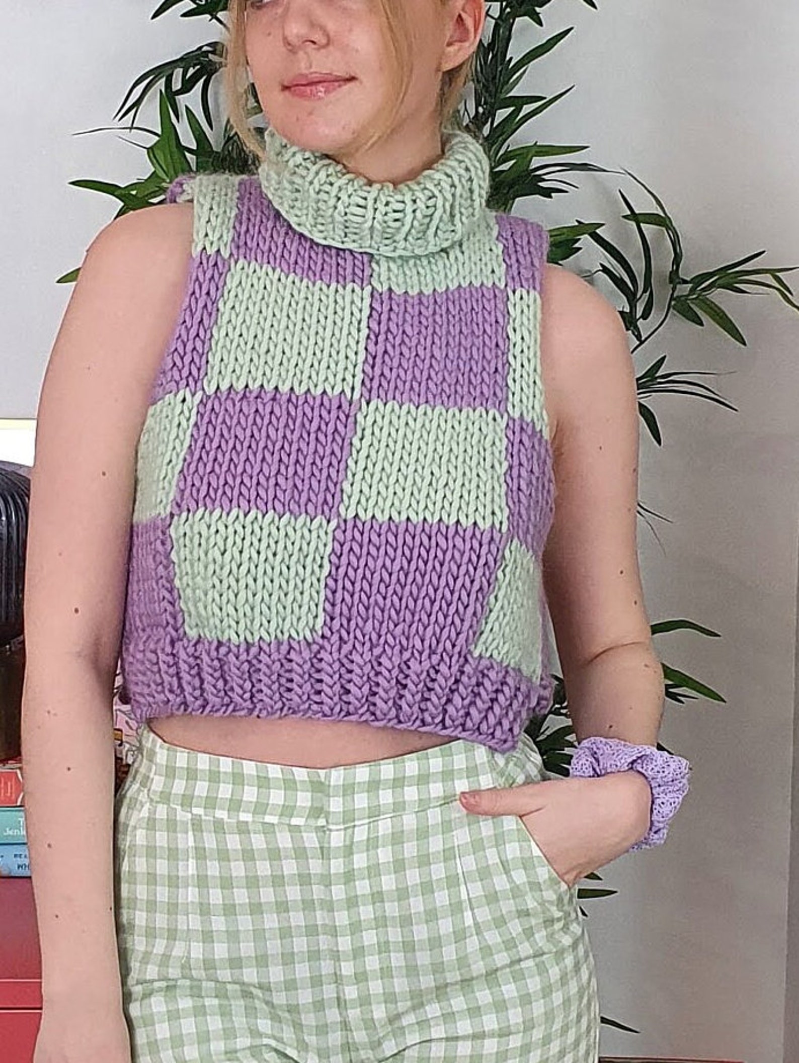 The Vibe Check Vest Pattern (super Chunky Polo Neck Sweater Vest) - Etsy