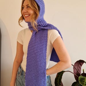 Simple Hooded Scarf Scandi Style Knitting Pattern - Etsy