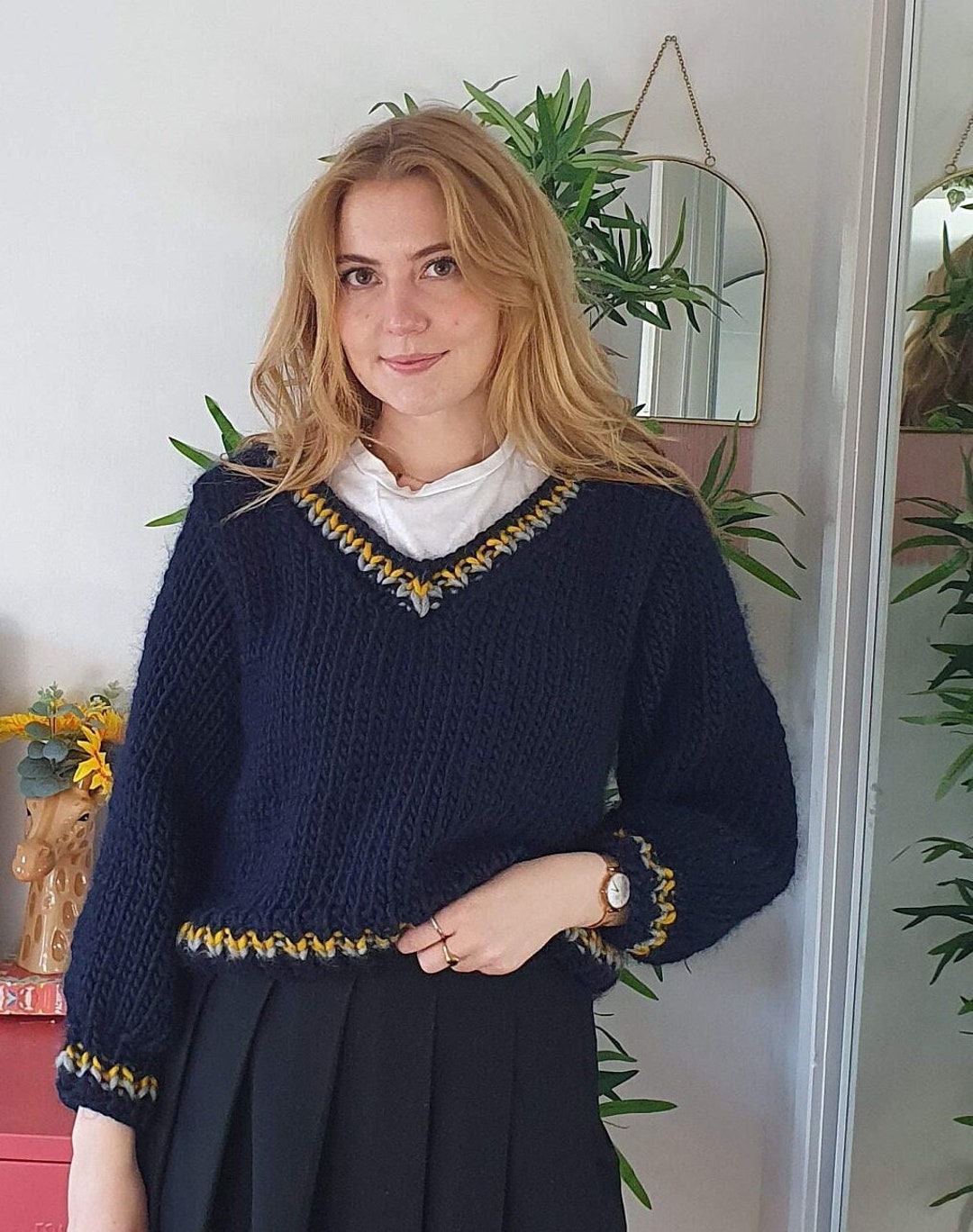 The Varsity V-neck (super Chunky V Neck Sweater College Jumper) - Etsy