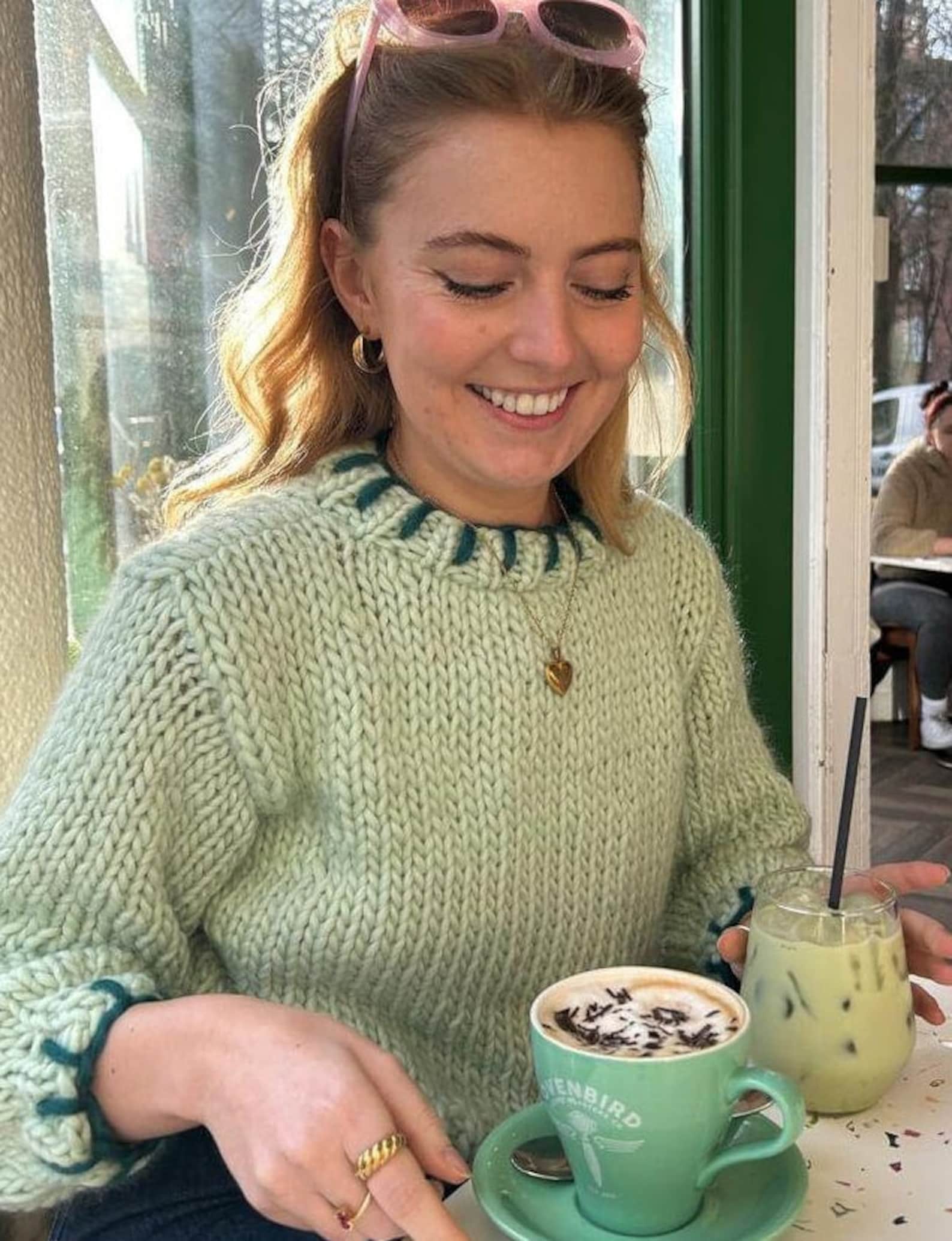 Blanket Stitch Sweater - Super Chunky Knitting Pattern Jumper - Etsy