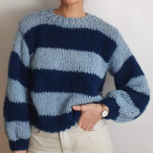 Stripey Seamless Sweater - Beginner Friendly Striped Jumper Chunky ...