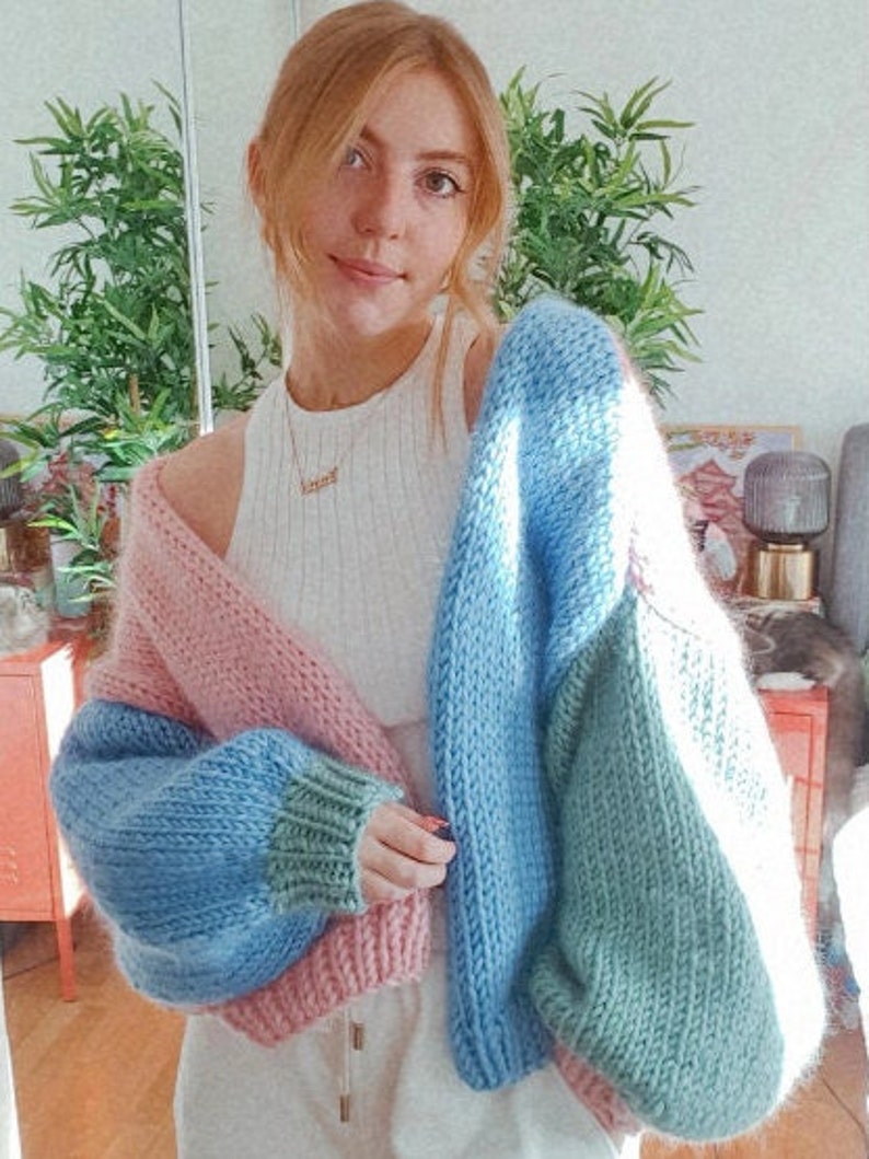 Super Chunky Cardigan Knitting Pattern the Sherbet Cardi - Etsy