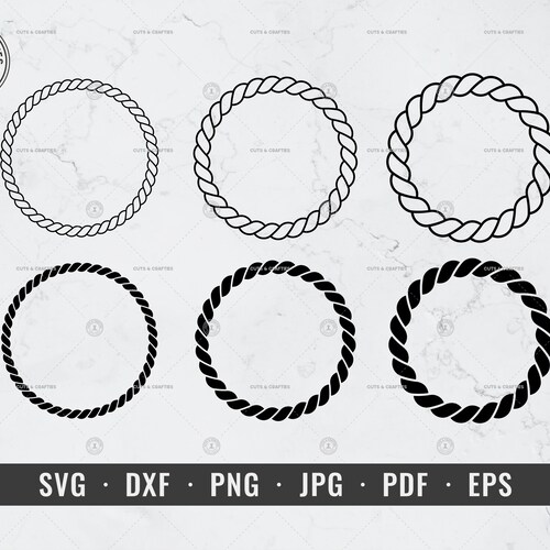 Rope Circle Frame Border Bundle SVG Rope Wreath SVG Nautical - Etsy