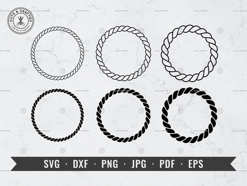 Rope Circle Frame Border Bundle SVG, Rope Wreath SVG, Nautical Frame ...