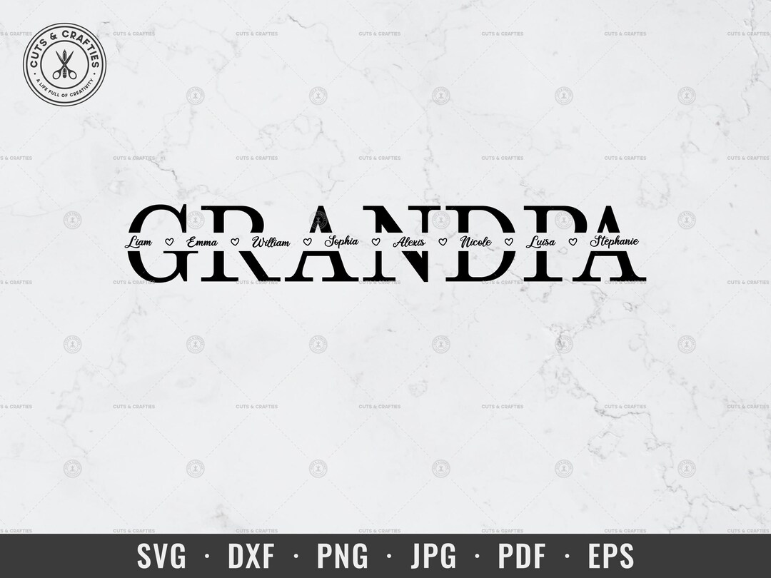 Grandpa Svg, Grandpa Split Monogram Svg, Grandfather Svg, Grandad Svg ...