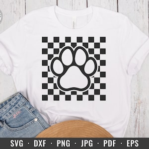 Checkered Dog Paw SVG, Retro Paw, Checker Paw SVG, Dog Paw Pattern Svg ...