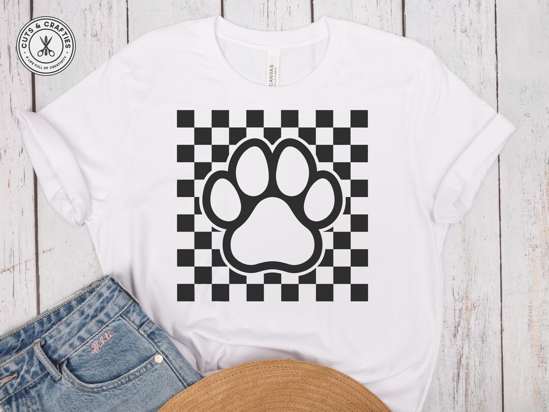 Checkered Dog Paw SVG, Retro Paw, Checker Paw SVG, Dog Paw Pattern Svg ...