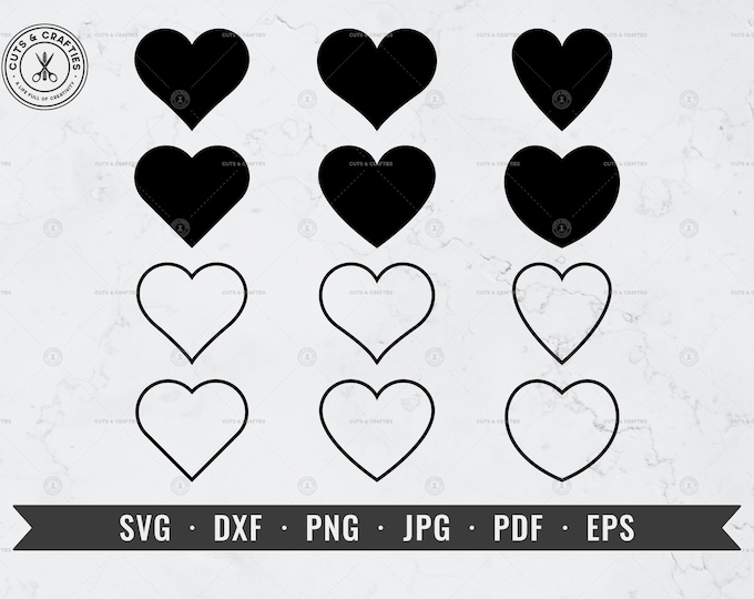 Heart Outline Svg, Heart Svg, Basic Heart Svg, Valentine's Day Heart ...