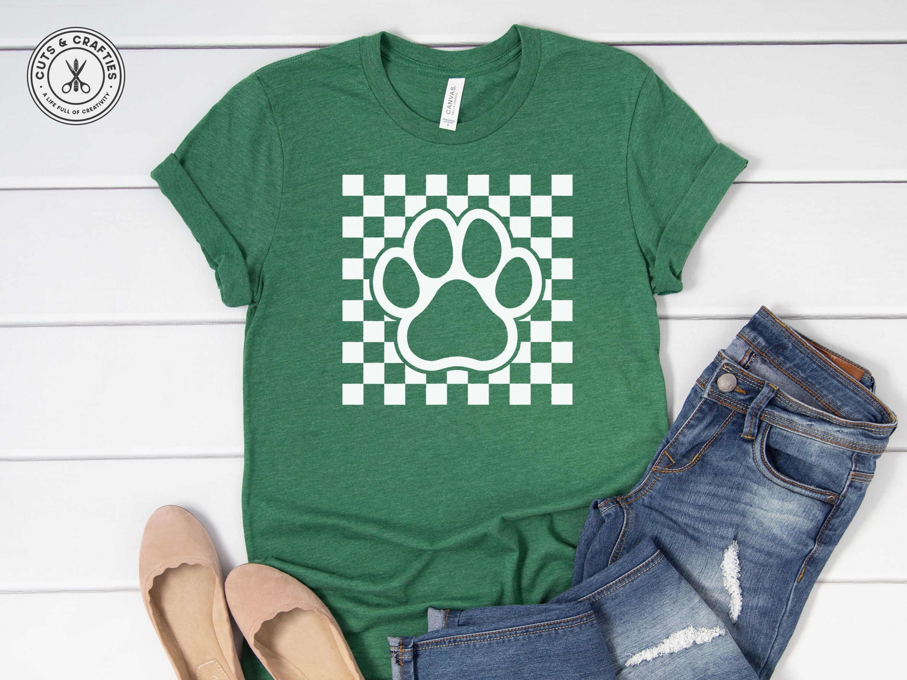Checkered Dog Paw SVG, Retro Paw, Checker Paw SVG, Dog Paw Pattern Svg ...