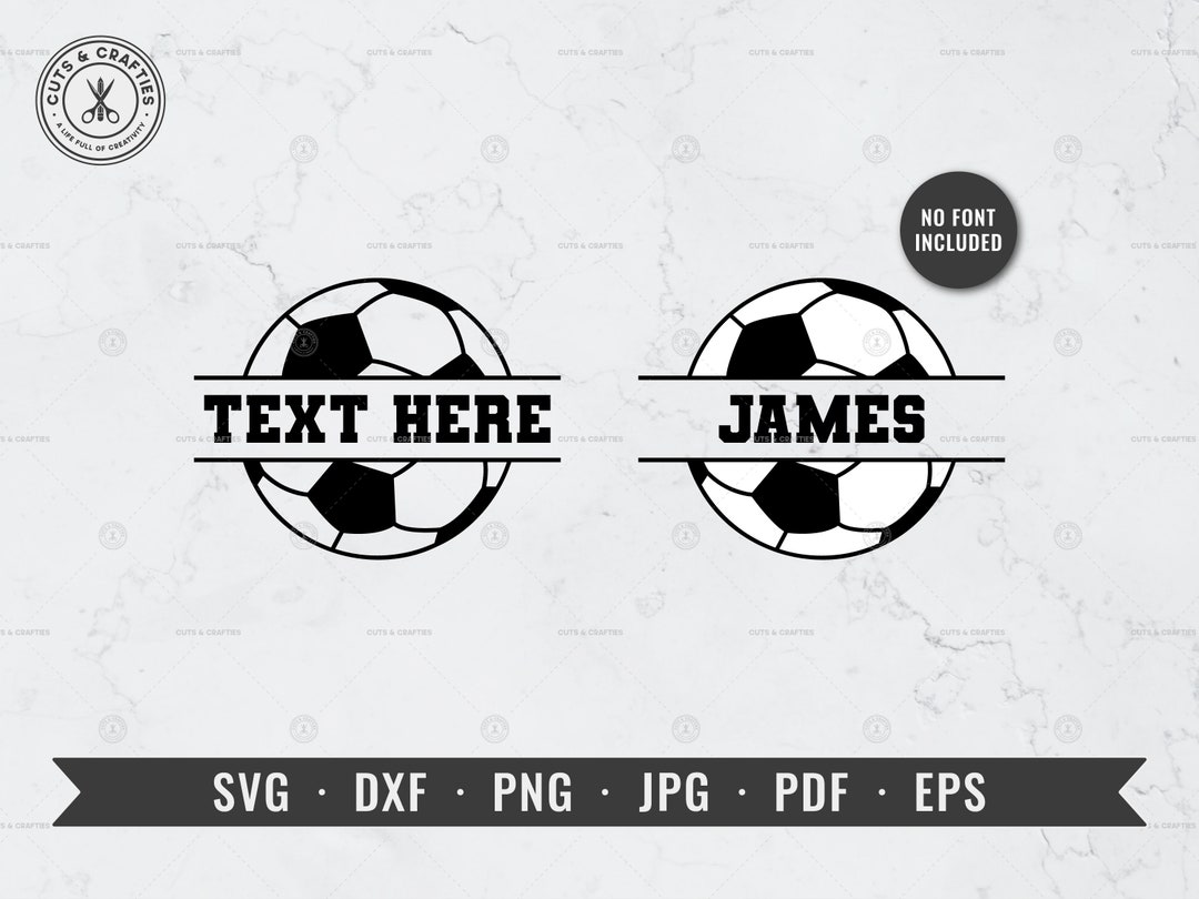 Soccer Split Svg, Soccer Ball Name Frame, SVG, DXF, PNG, Sports ...