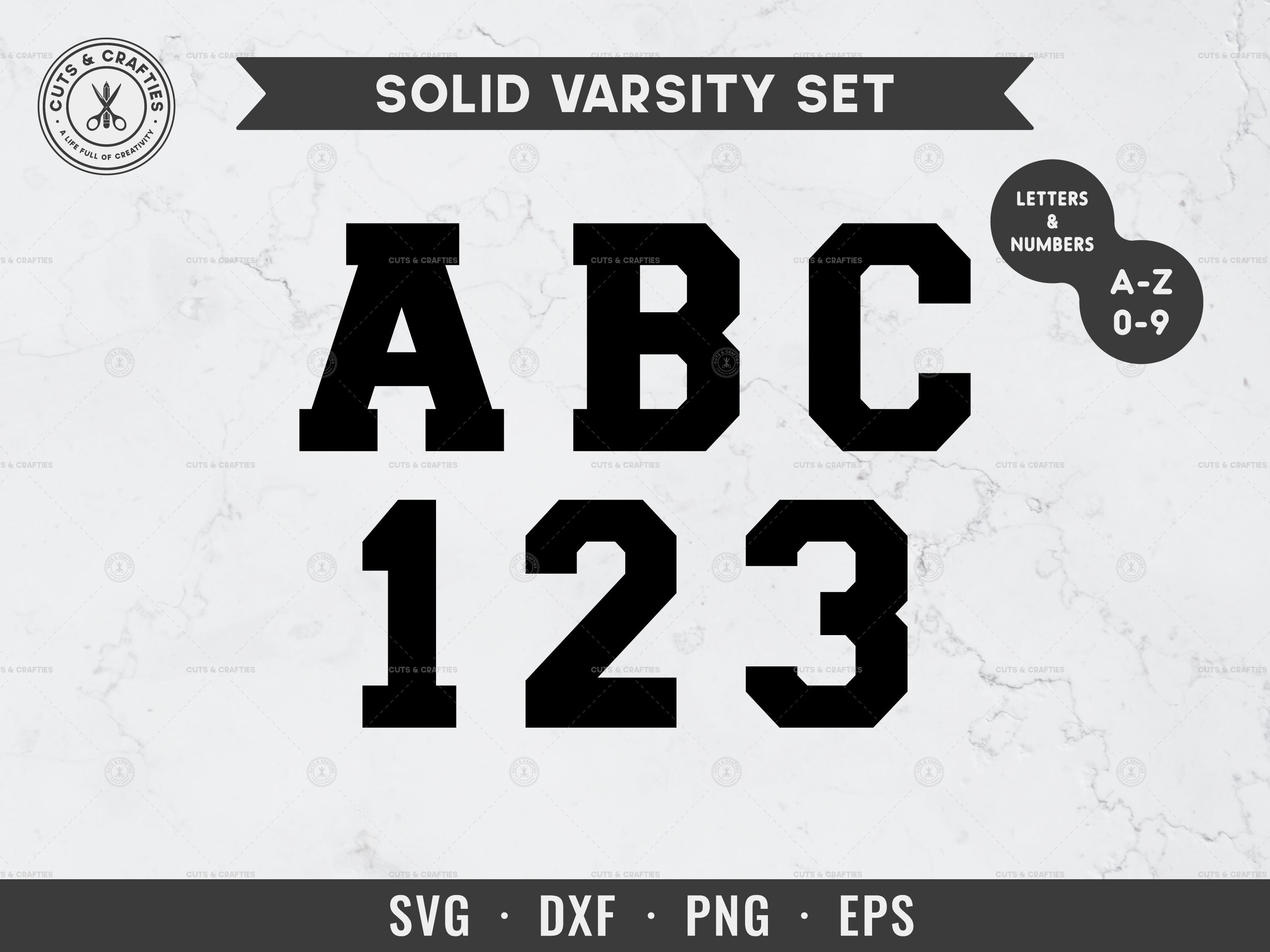 Varsity Svg, Solid Varsity Alphabet Svg, Sports Characters Svg, College ...