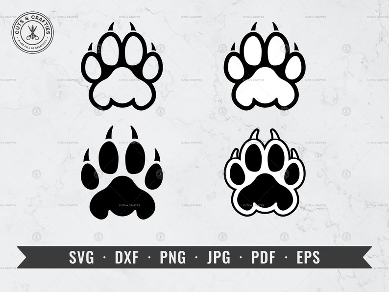 Tiger Paw Print Svg Panther Paw Svg Lion Paw Svg Dxf Png - Etsy