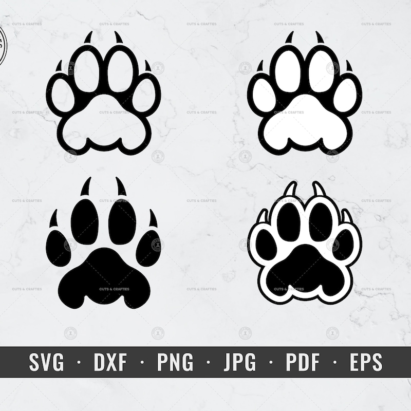 Cougar Paw Dxf File - Etsy
