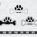 Dog Paw Bone Monogram SVG, Dog Paw Bone Name Frame | Svg, Dxf, Png, Jpg ...