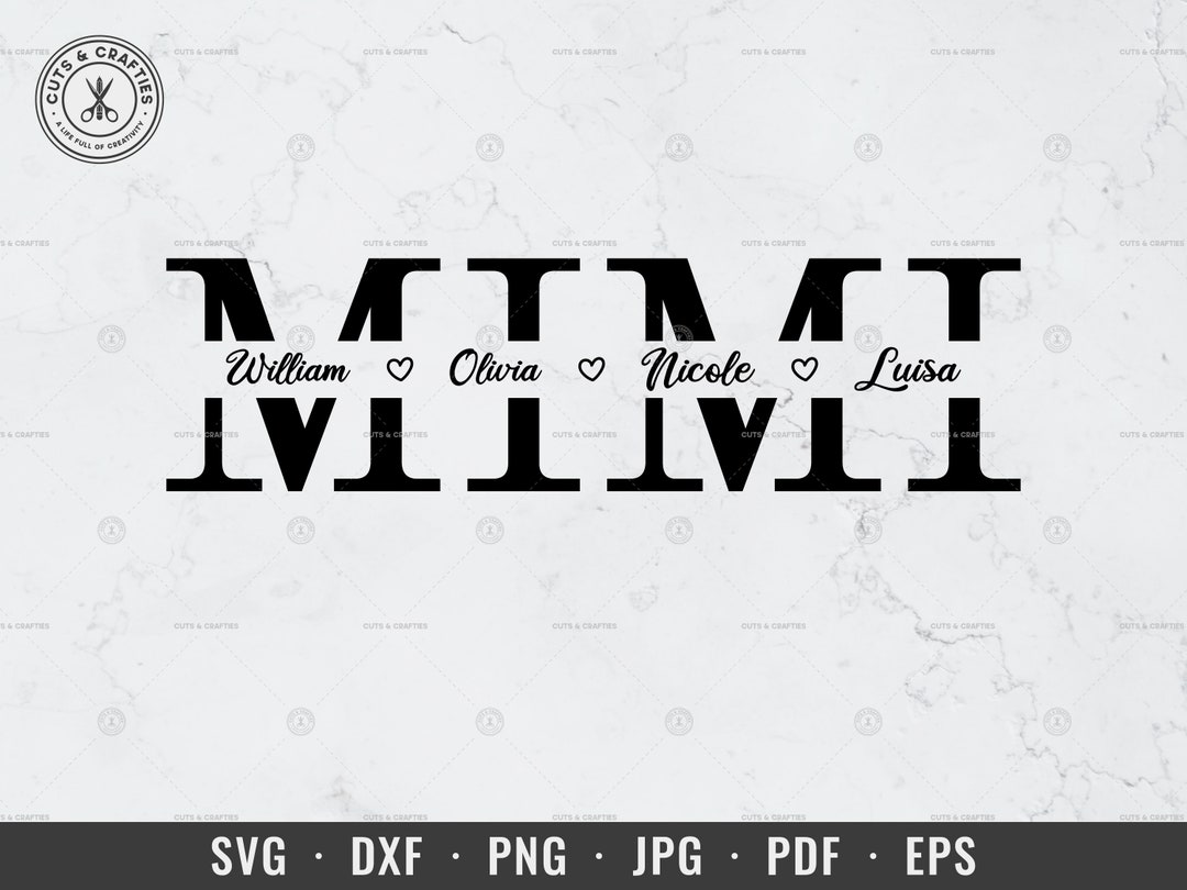 Mimi Svg, Mimi Split Monogram Svg, Mimi Name Frame Svg, Mother's Day Svg, Grandma Svg ...