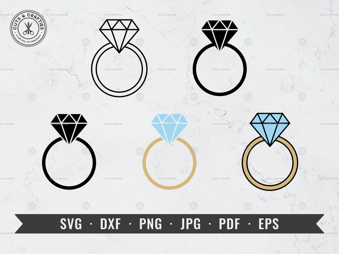 Wedding Ring Svg, Diamond Ring Svg, Engagement Ring, Svg, Dxf, Png, Jpg ...