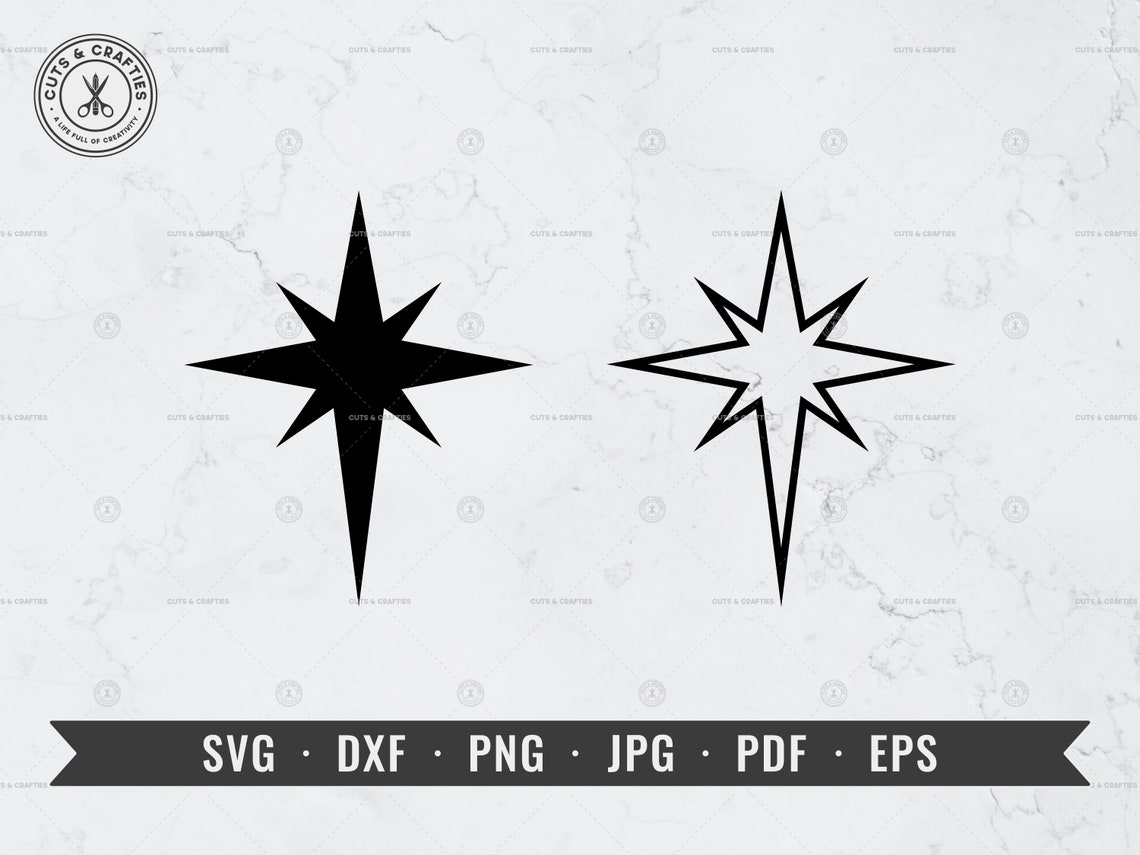 Krippe Stern svg, Weihnachtsstern svg, Nordstern Umriss svg, Stern von ...