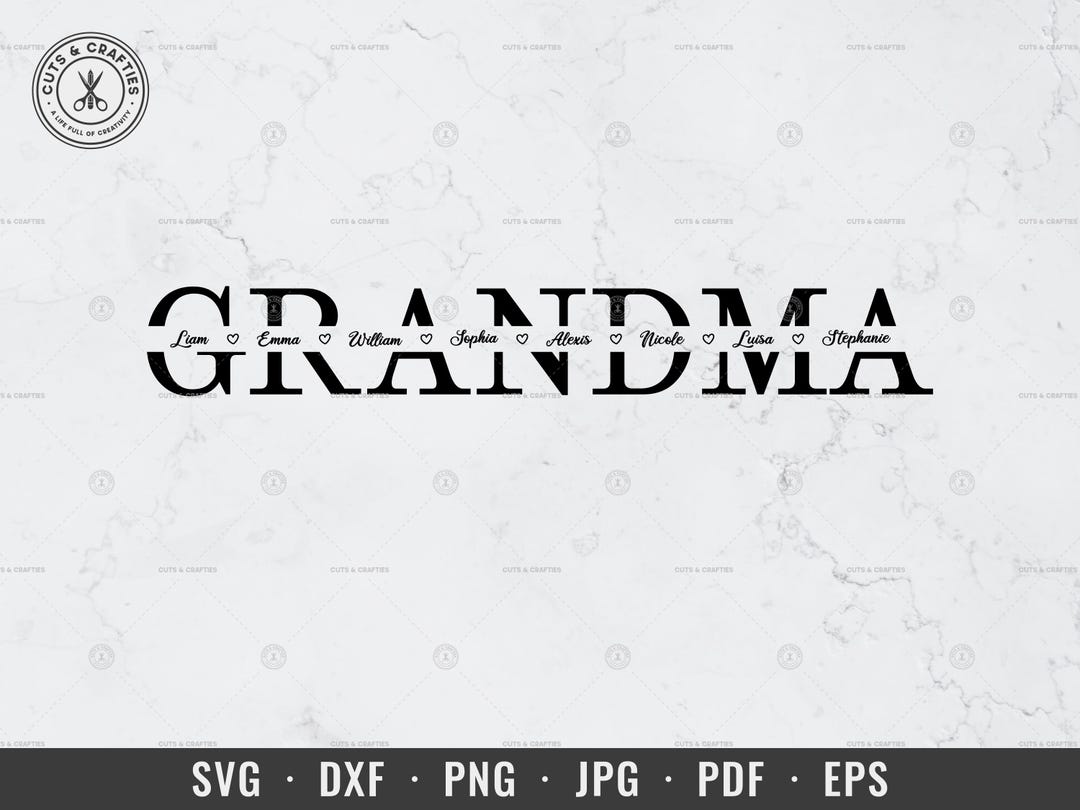 Grandma Svg, Grandma Split Monogram Svg, Grandmother Svg, Grandmother ...