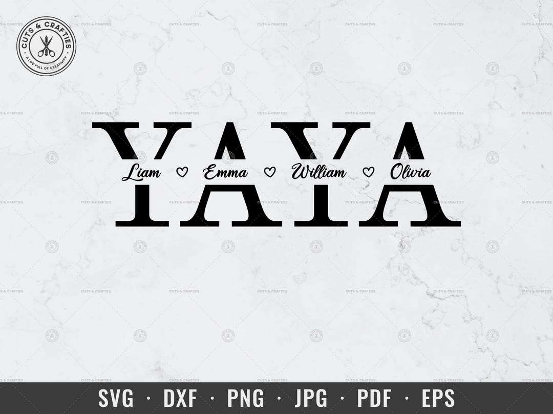 Yaya Svg, Yaya Split Monogram Svg, Grandmother Svg, Grandmother Gift ...