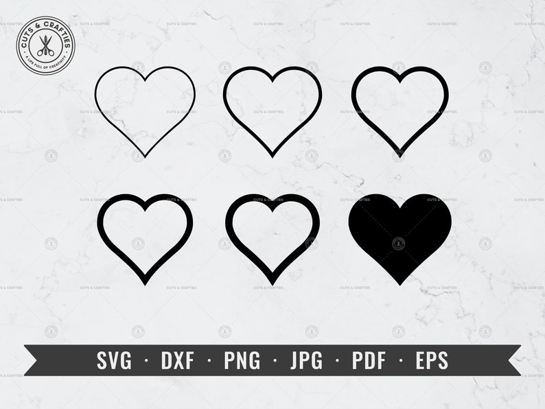 Herz SVG Herz Form Umriss Herz Rahmen dxf Herz Strich png - Etsy.de