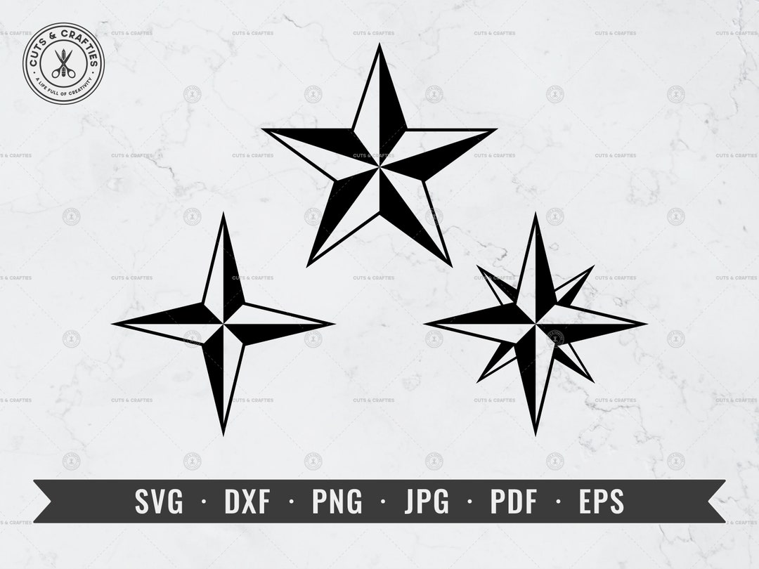 Nautical Star Svg, Compass Star Svg, Marine Star Svg, Dxf, Png, Jpg ...