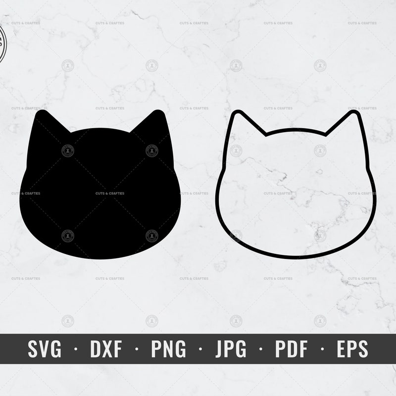 Cat Face Svg - Etsy