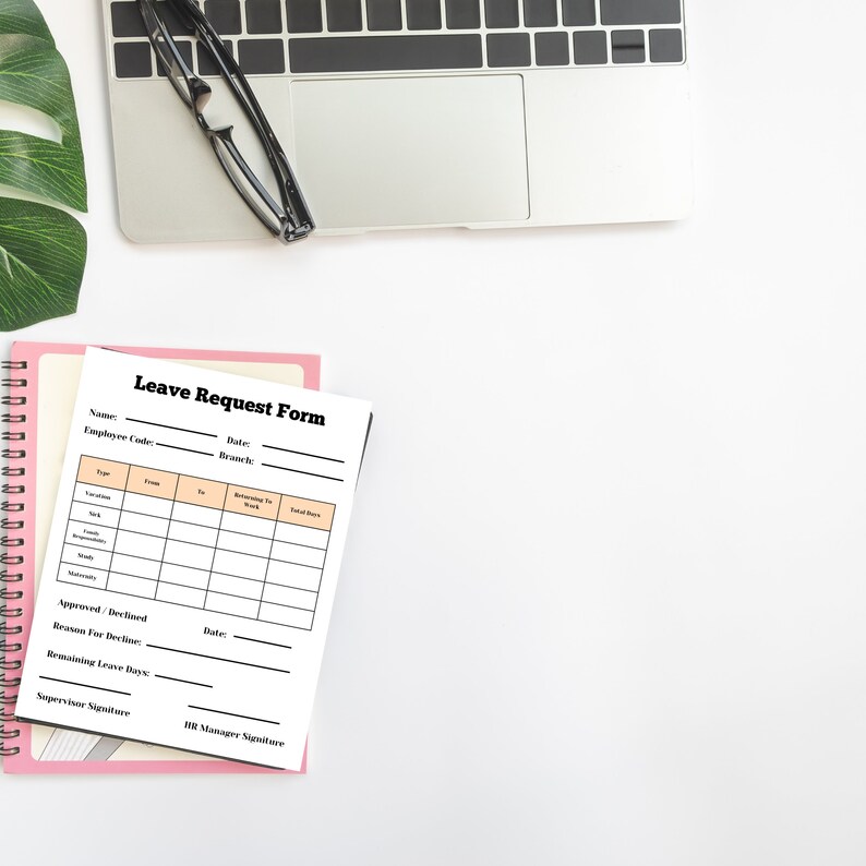 Employee Time off Request Form Leave of Absence Stationary for Small ...