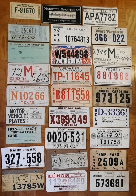 27 Temporary License Plates - Etsy