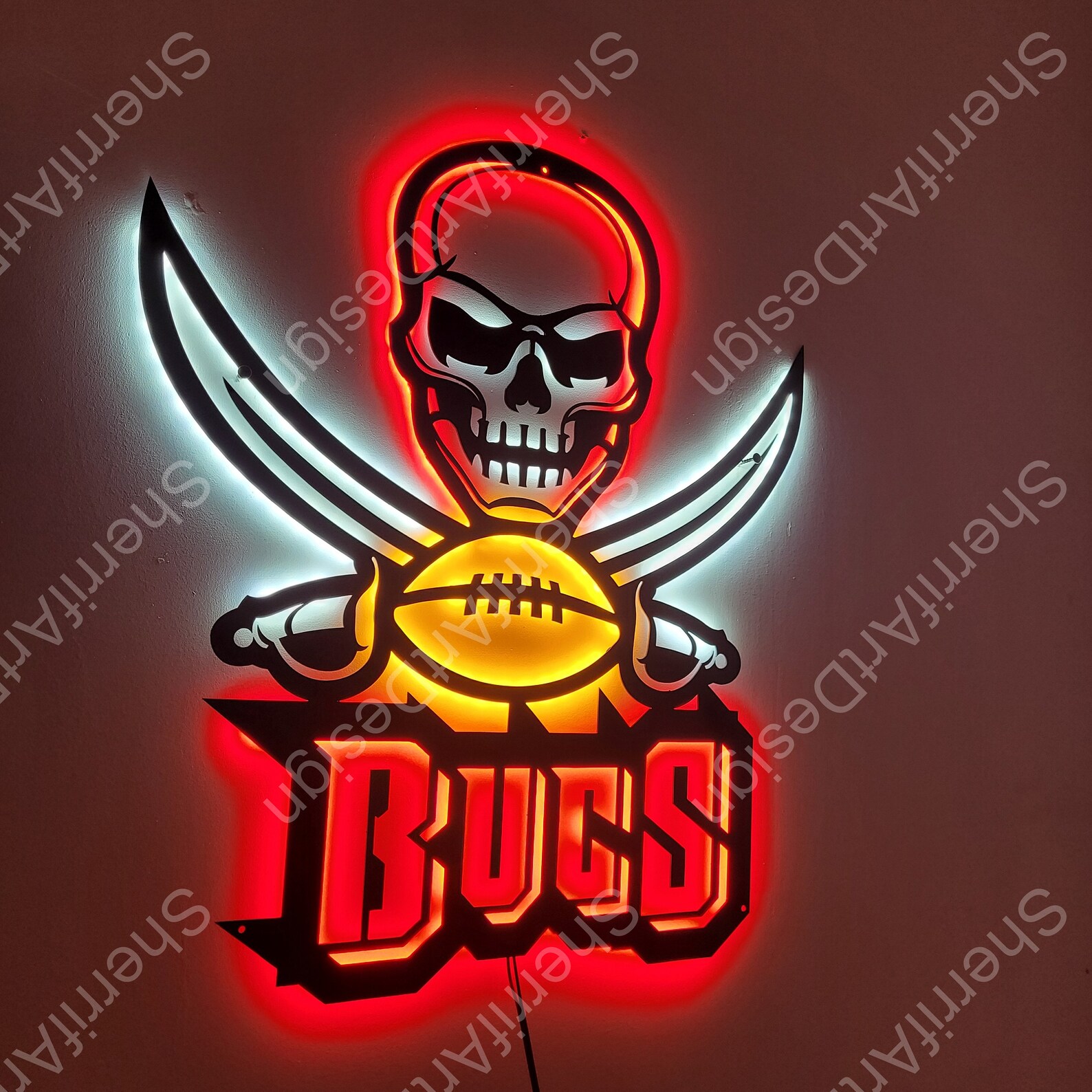 Bucs NFL Fan,tampa Bay Buccaneers, Buccaneers Fan,metal Led Sign ...